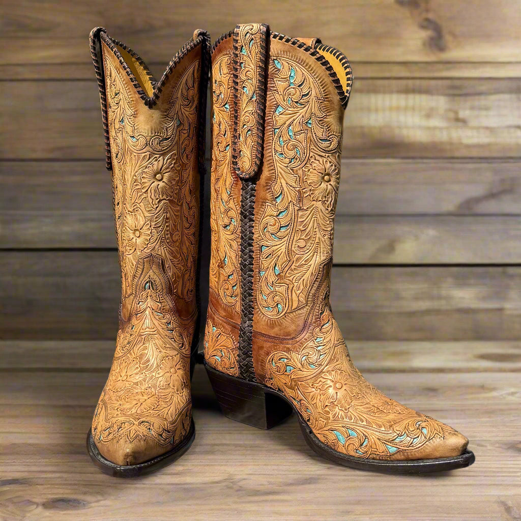 Hand Tooled Python Inlays Women's Classic 900