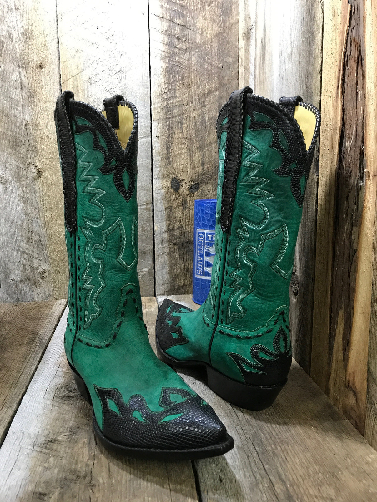 Elk Skin Green & Black Lizard Tres Outlaws Men's Classic Boot 4067 ...